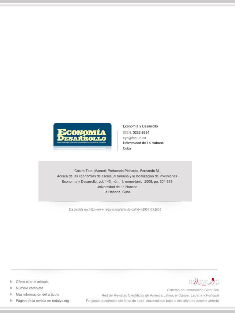 Economía y Desarrollo 0252-8584: Issn: Eyd@fec - Uh.cu | PDF ...