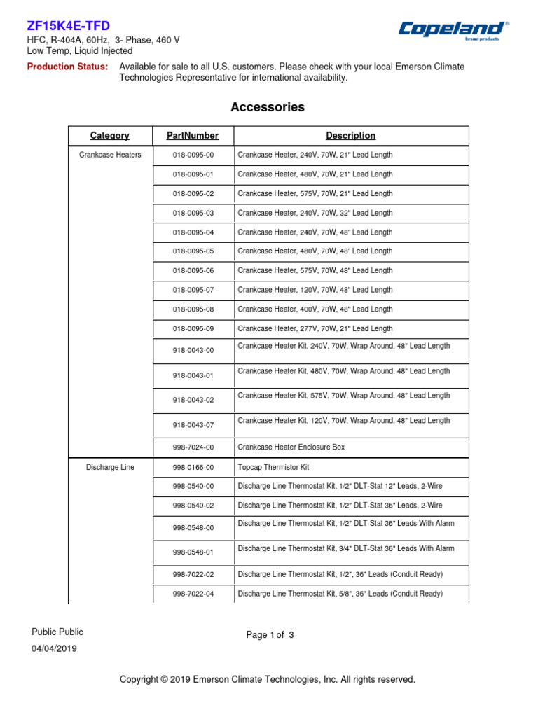 Accessories - ZF15K4E TFD 551 | PDF | Thermostat | Electrical Components