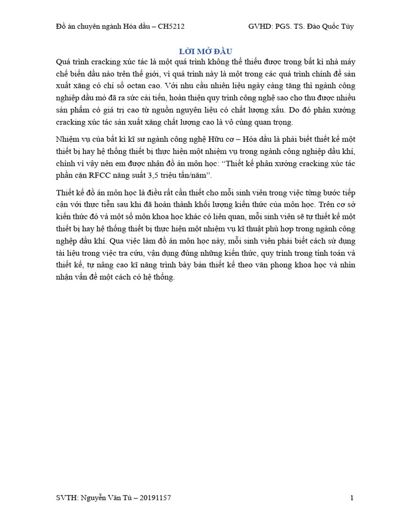 Nguyễn Văn Tú RFCC | PDF