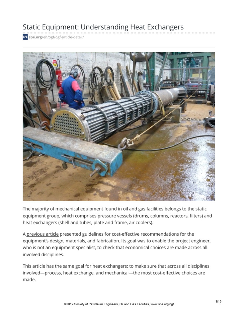 OGF 2018 07 Static Equipment Understanding Heat Exchangers | Download Free PDF | Heat Exchanger ...