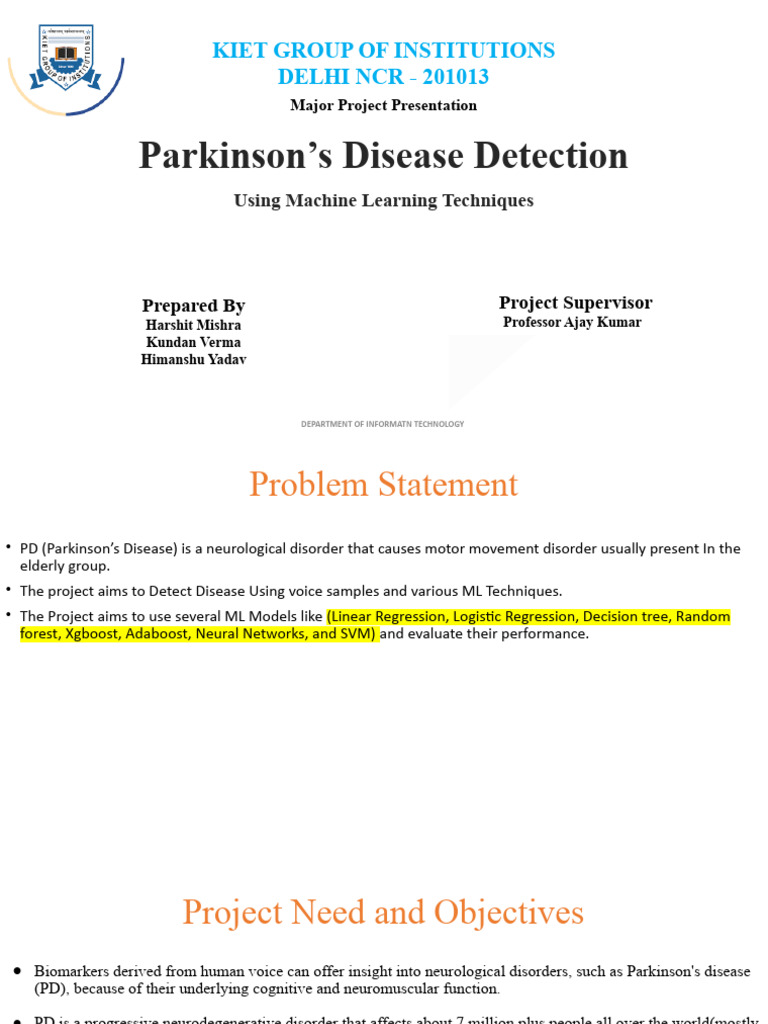 Major Project Presentation | PDF | Machine Learning | Statistical ...