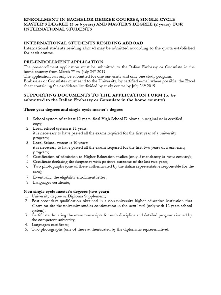 International Student Enrollment Guide | PDF | Academic Degree | Diploma