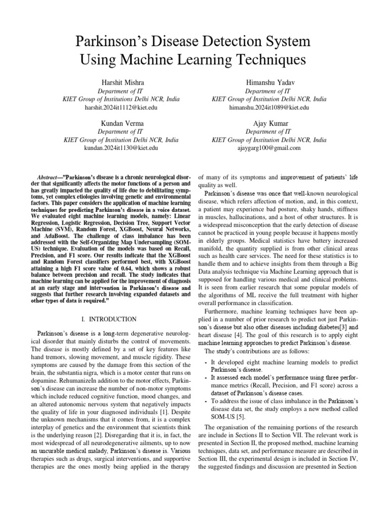 Research Paper | PDF | Machine Learning | Medical Diagnosis