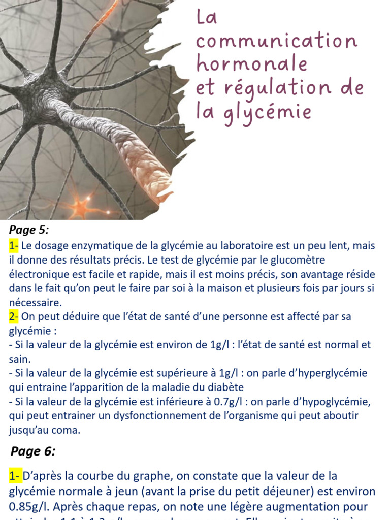 Communication hormonale et glycémie | PDF | Insuline | Pancréas