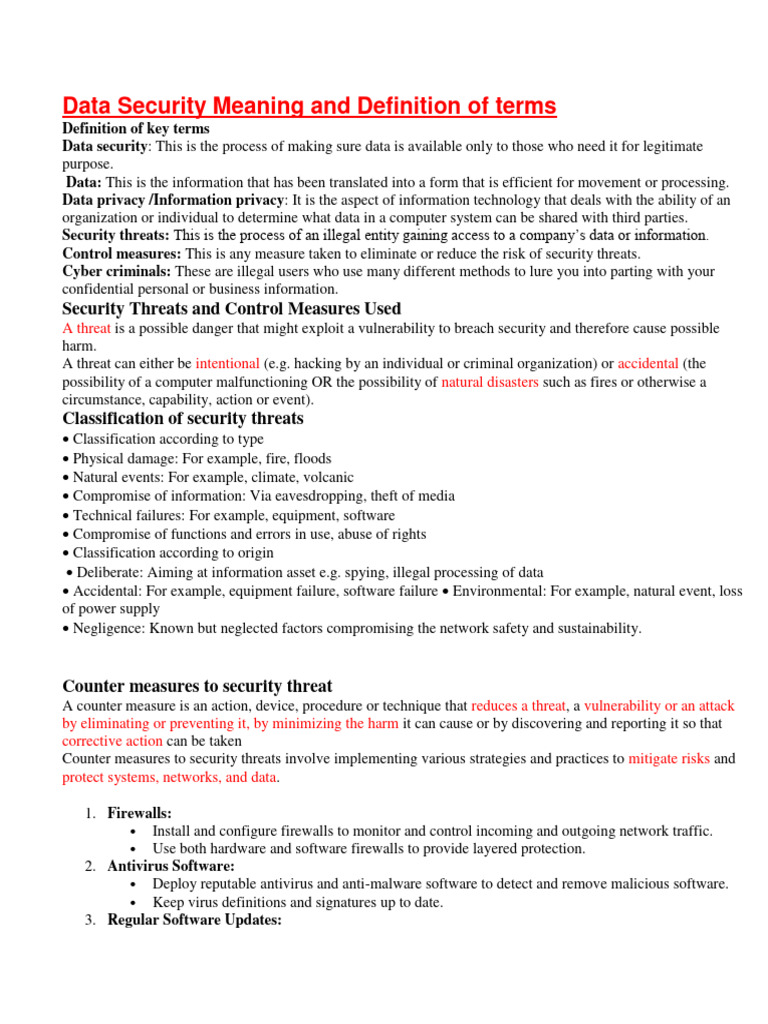 Understanding Data Security Terms and Threats | PDF | Security | Computer Security