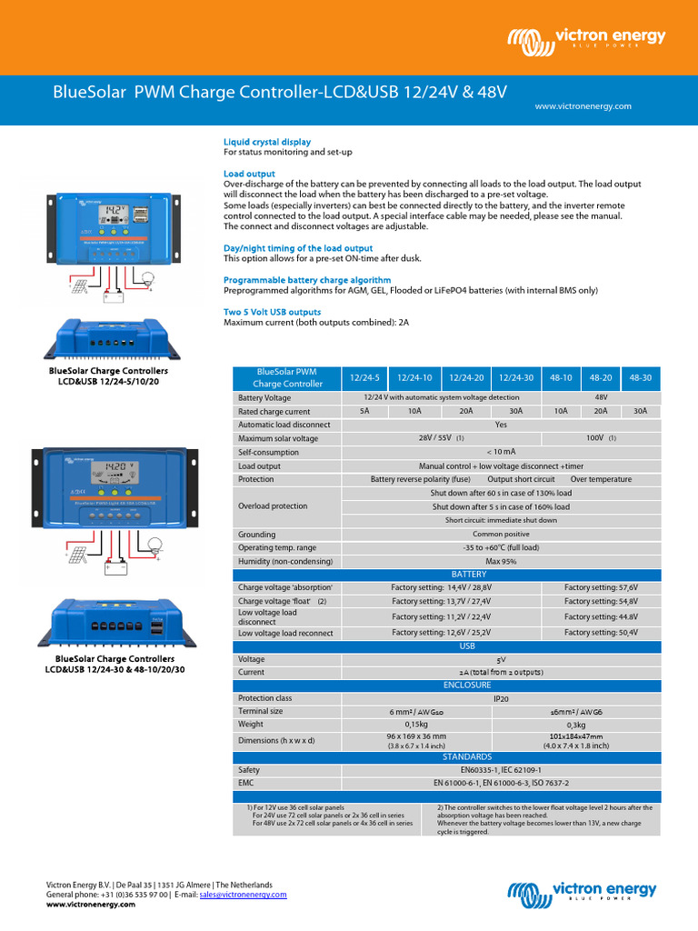 BlueSolar PWM Charge Controller Overview | PDF | Electronics ...