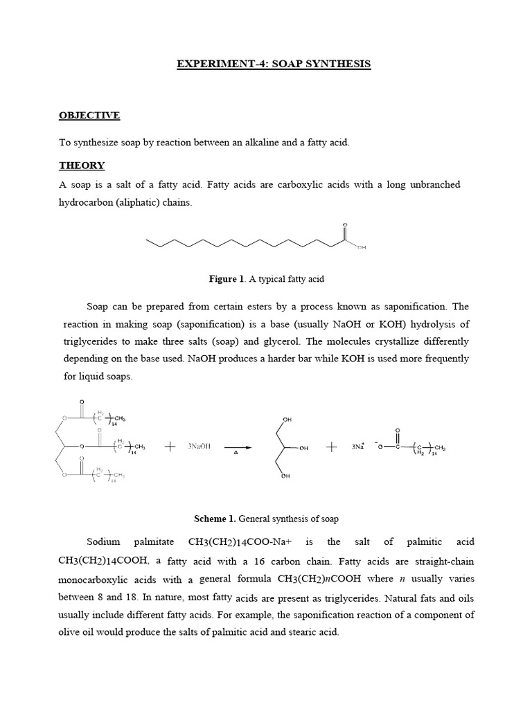 Soap Synthesis | PDF | Soap | Fatty Acid