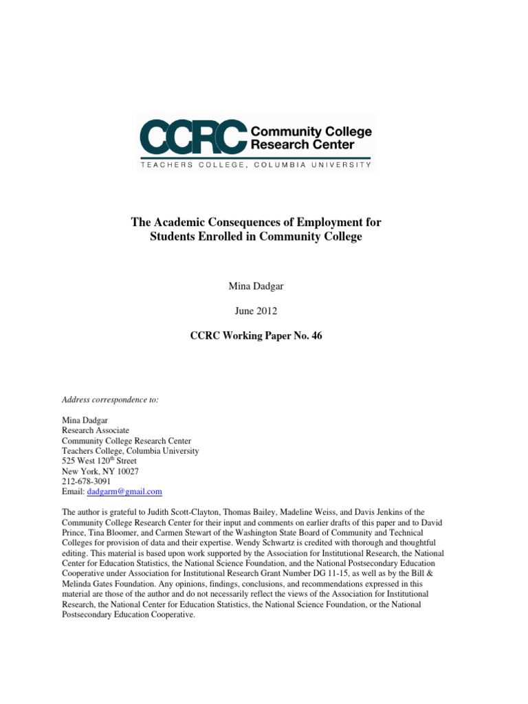 Academic Consequences Employment | PDF | Human Capital | Employment