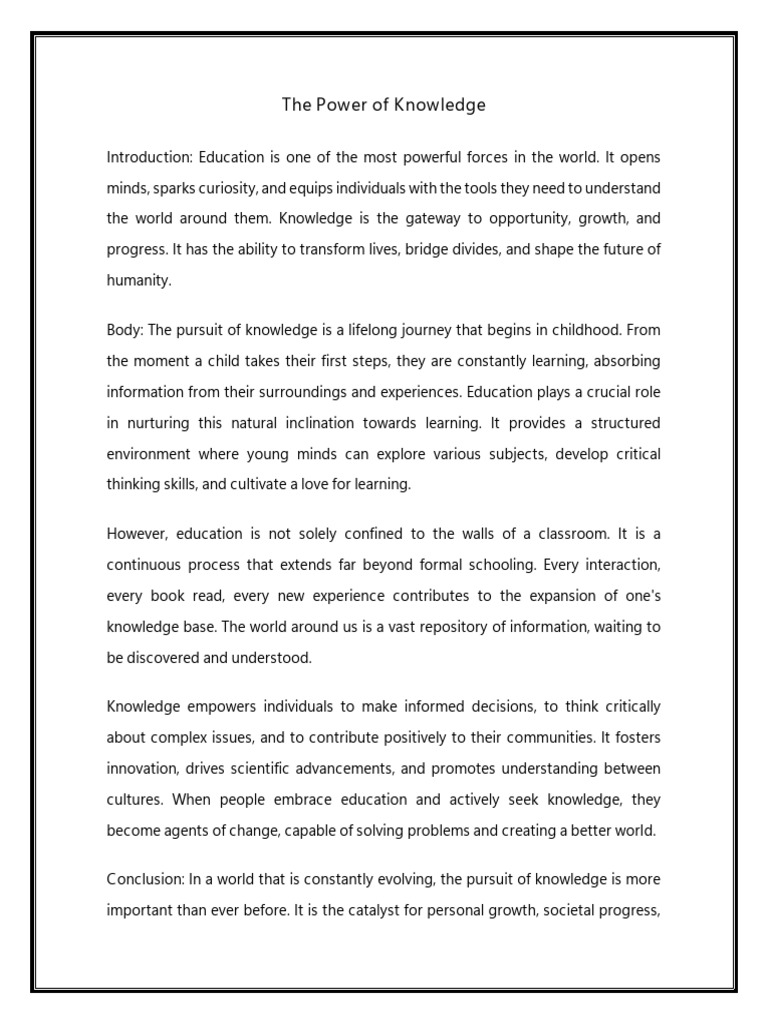 The Power of Knowledge Explained | PDF