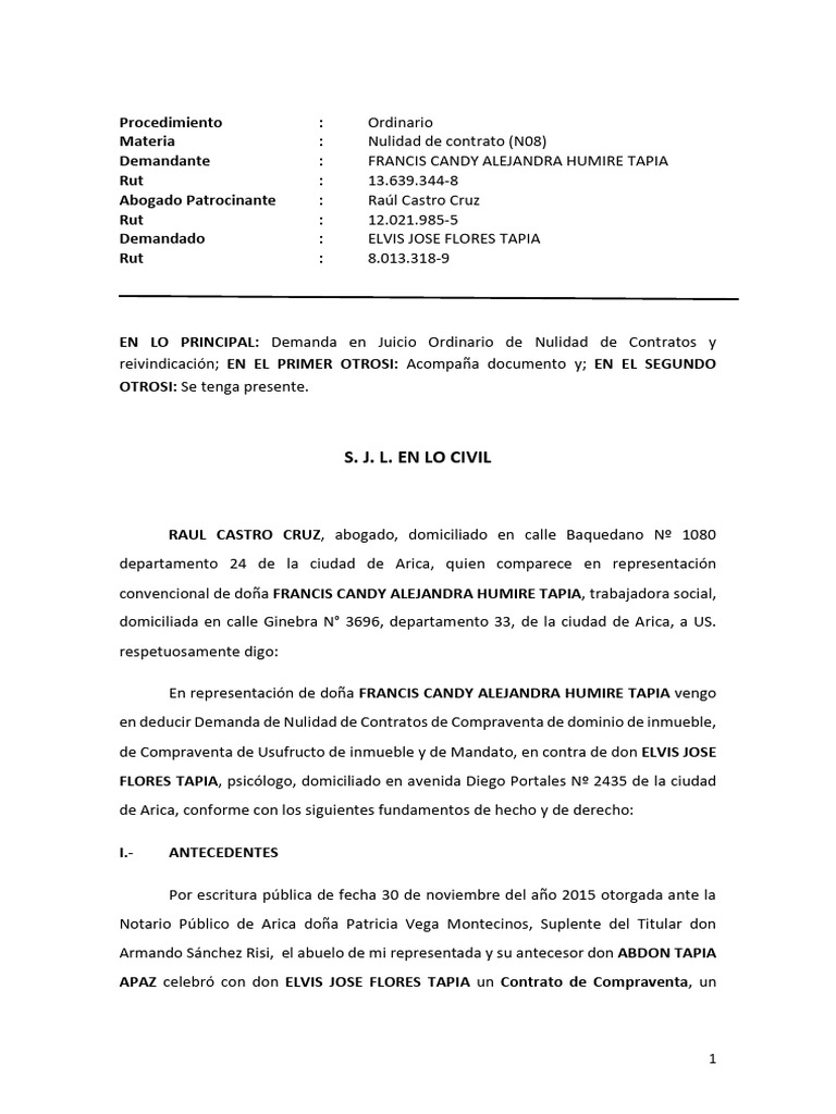 Demanda Formato | PDF | Consentimiento | Ley de obligaciones