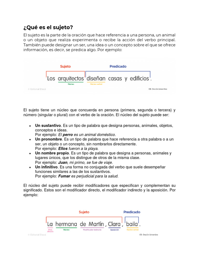 Sujeto Verbo y Predicado | PDF | Verbo | Predicado (Gramática)