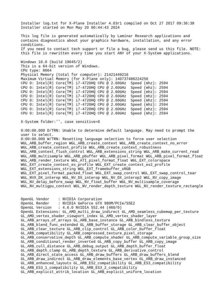 X-Plane Installer Log | PDF | Zip (File Format) | Computer File