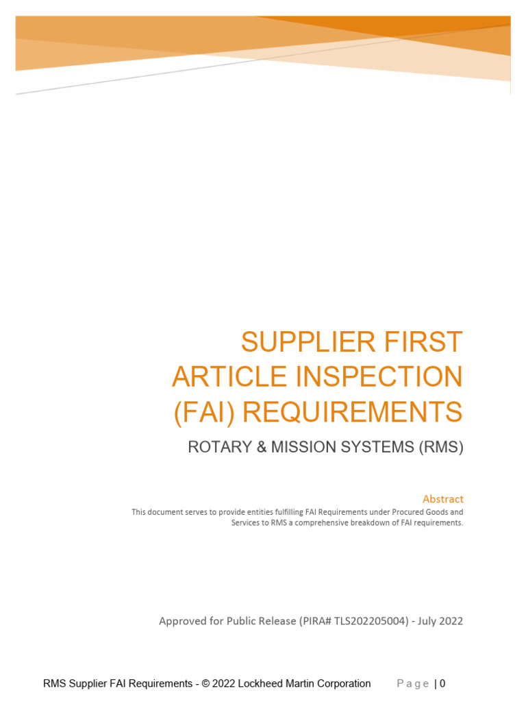 Rms Quality Fai July 2022 | PDF | Specification (Technical Standard ...
