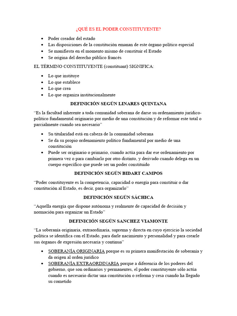Poder Constituyente | PDF | Constitución | Estado (política)
