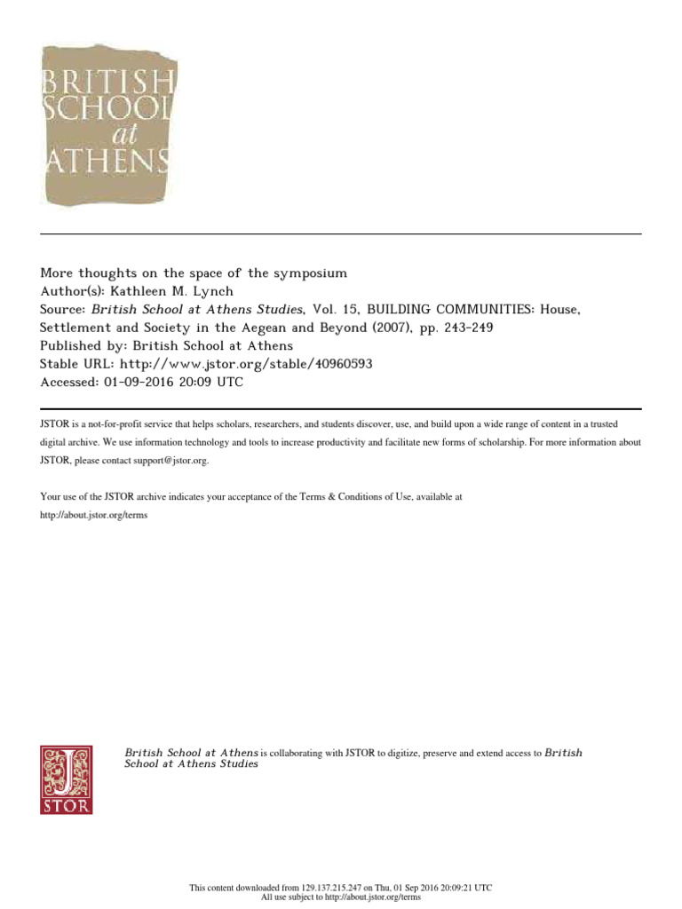 More Thoughts On The Space of The Sympos | PDF | Symposium | Classical ...