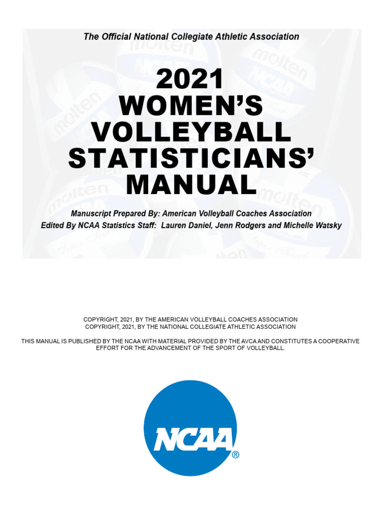 NCAA Women's Volleyball Stats Manual | PDF | Volleyball | Games Of ...
