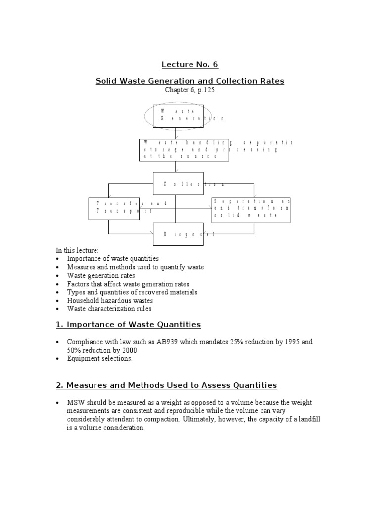 Solid Waste Generation & Collection Rates | PDF | Coefficient Of ...