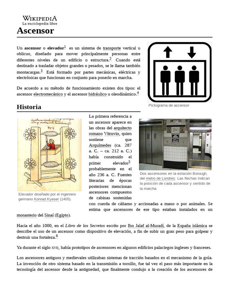 Ascensor | PDF | Ascensor | Ingeniería