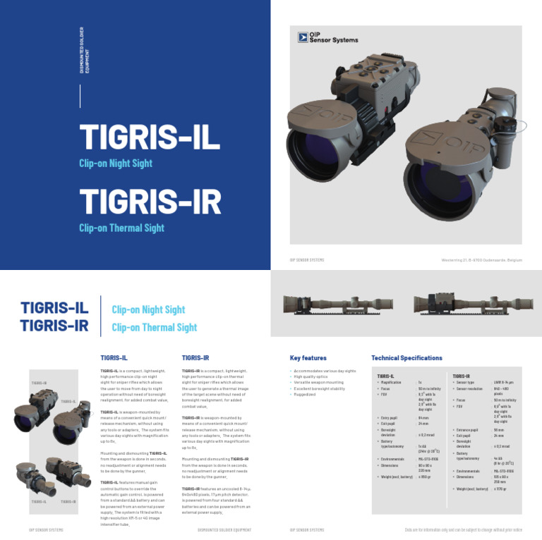 Tigris-IR & IL Clip-on Sight Systems | PDF | Equipment | Optics