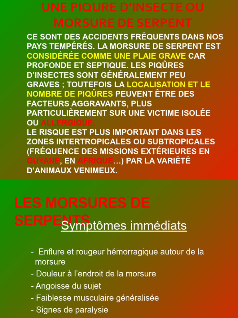 SEC 3 UNE PIQURE DiNSECTE OU MORSURE DE SERPENT | PDF | Allergie ...