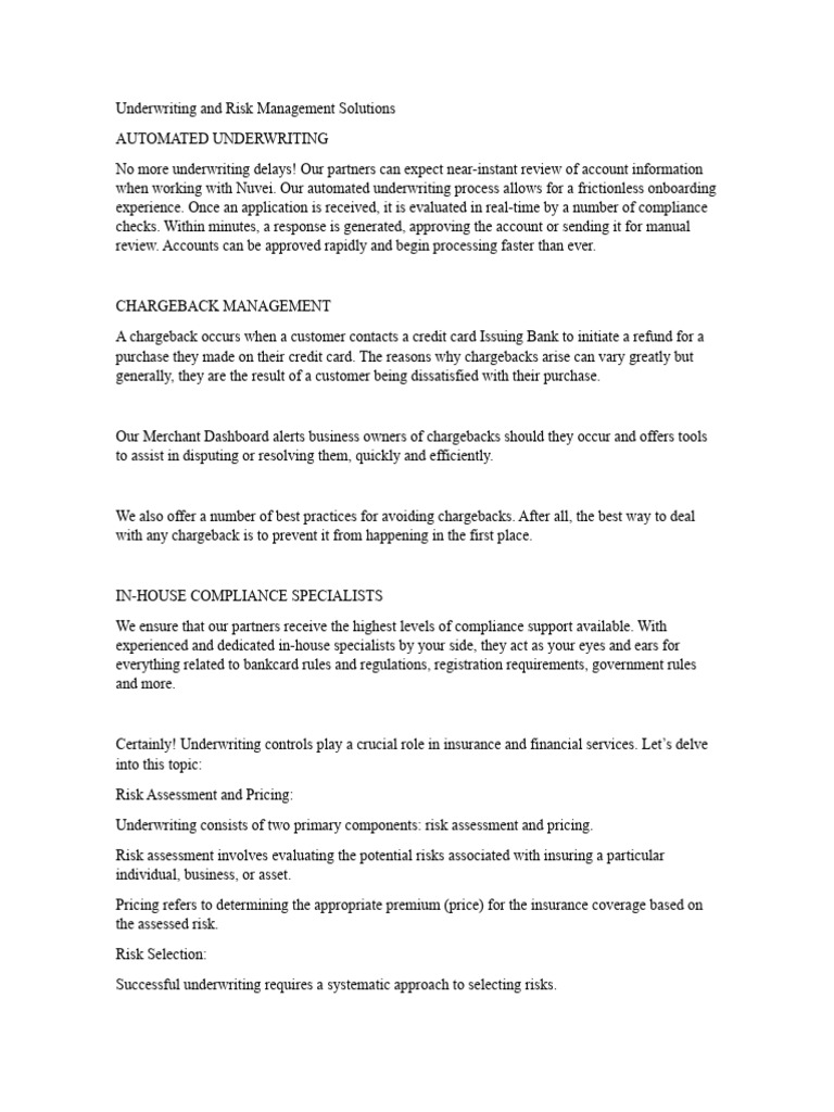 Automated Underwriting & Risk Solutions | PDF | Underwriting | Insurance