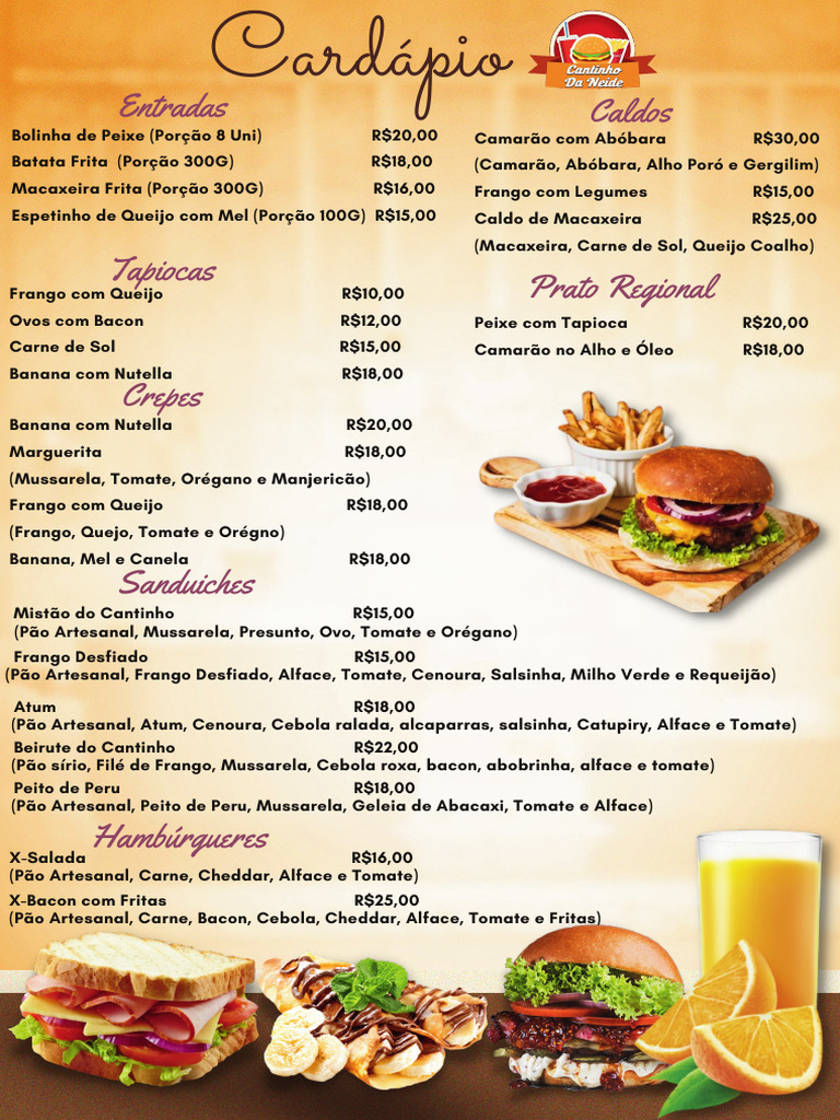 Cópia de Cardápios Canva - 20231206 - 150141 - 0000 | PDF | Alimentos ...