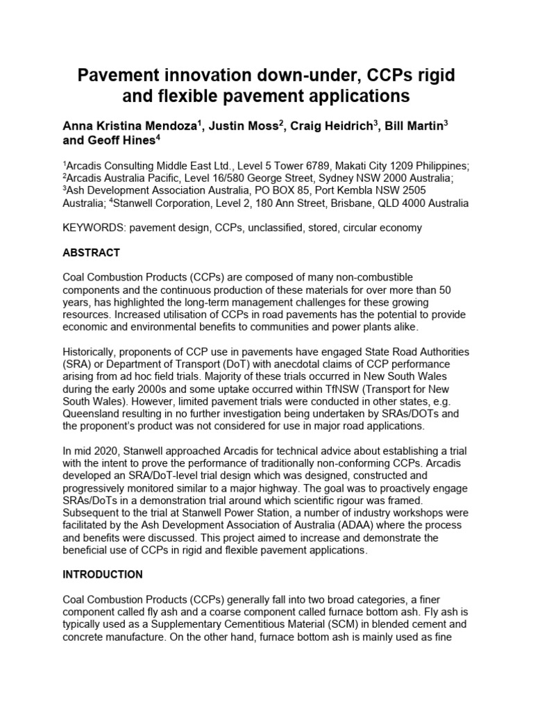 Pavement Innovation Down Under Ccps Rigid and Flexible Pavement ...