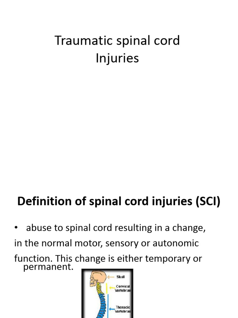 Traumatic spinal cord injuries.pptx | PDF | Spinal Cord Injury ...