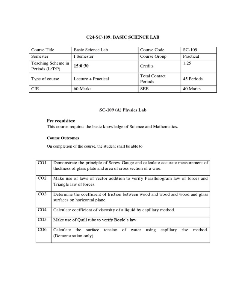 109 Basic Science Lab | PDF | Titration | Chemistry