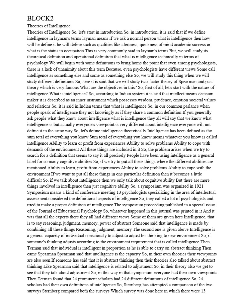 mpc01 Block2 | PDF | Intelligence | Intelligence Quotient