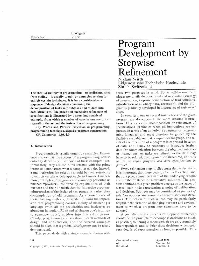 Stepwise Refinement | PDF
