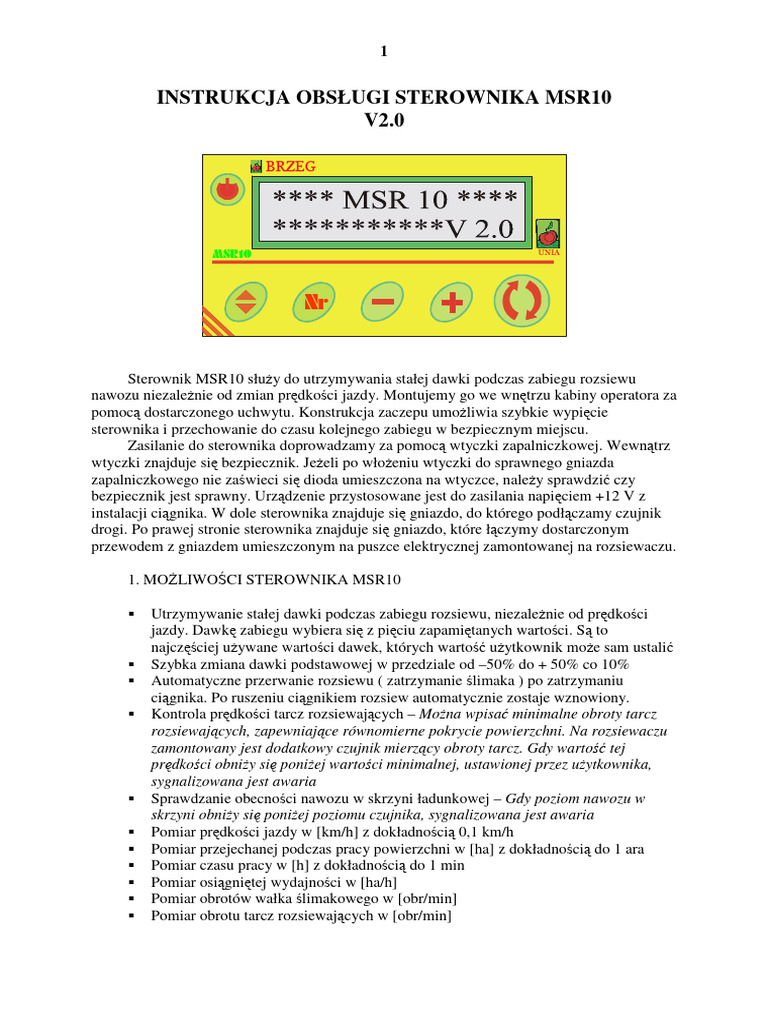 Sterownik MSR 10 | PDF