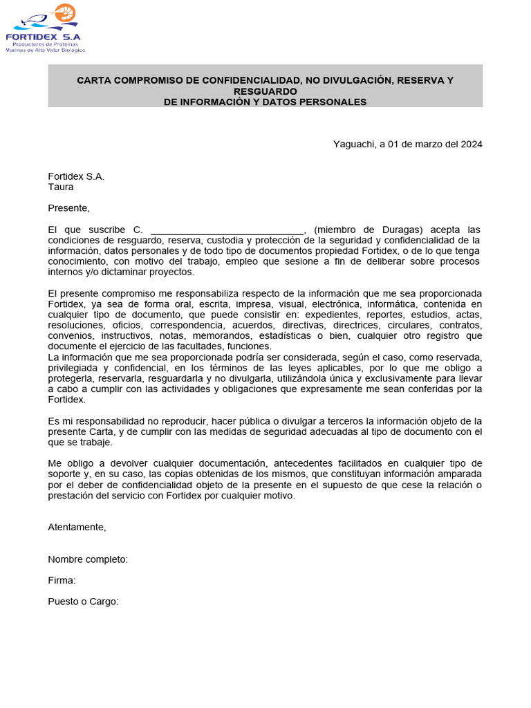 Carta Cofidencialidad UNAM | PDF | Derecho