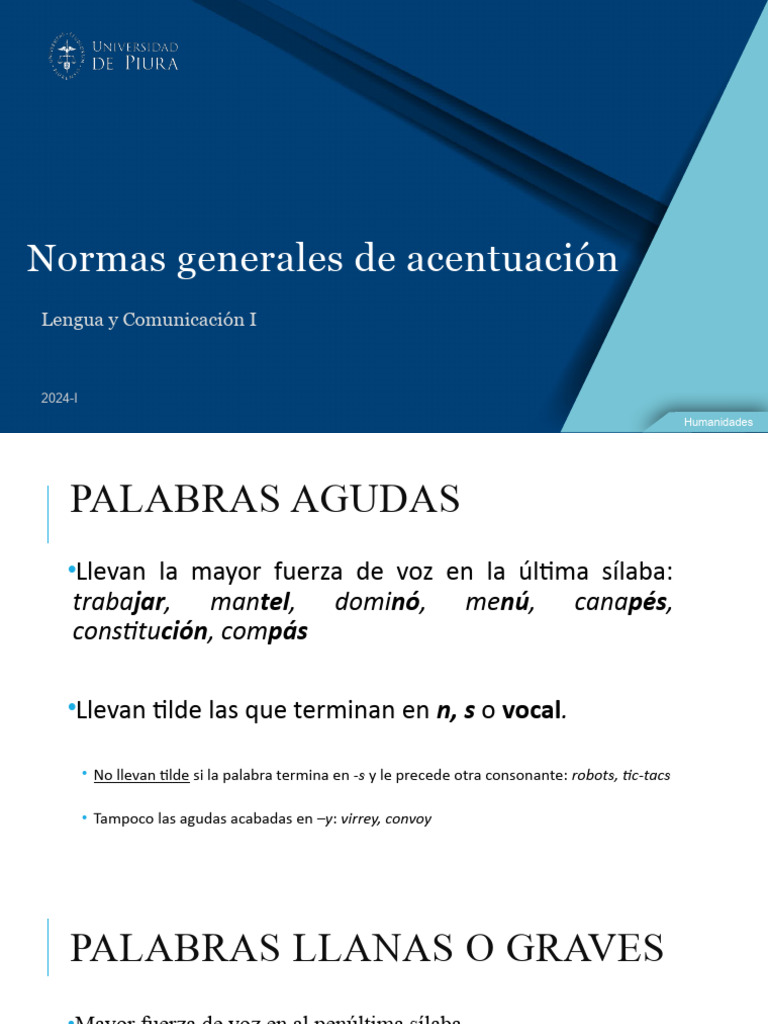 Normas Generales de Acentuación 2024-I | PDF | Tipología Lingüística ...