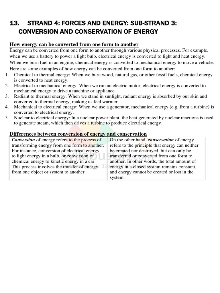 3.1.2 Conversion and Conservation of Energy | PDF | Engines | Climate ...