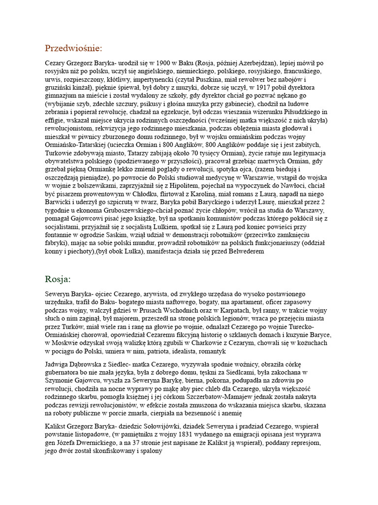 Przedwiośnie Notatka | PDF