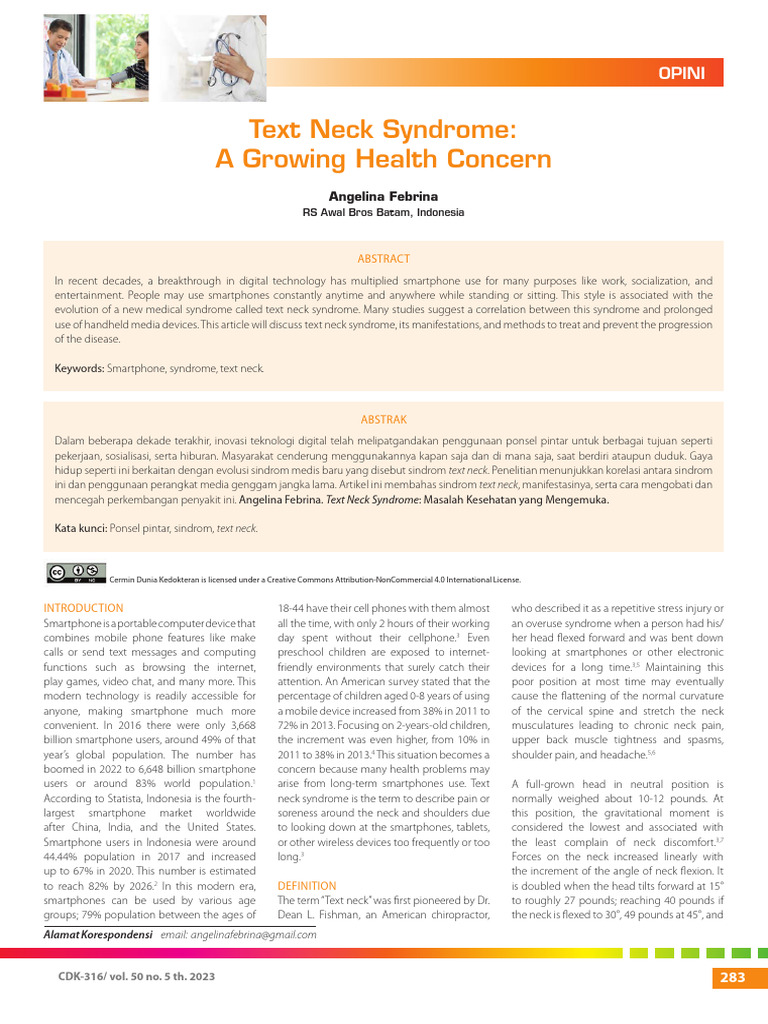 Text Neck Syndrome: Health Risks & Solutions | PDF | Clinical Medicine ...