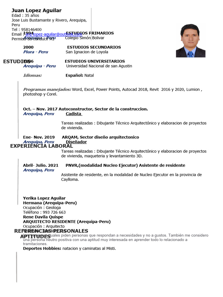 Currículum de Juan López Aguilar | PDF