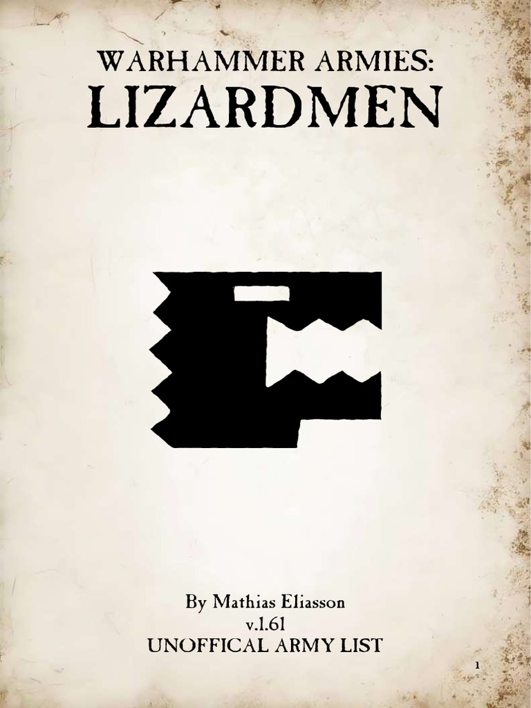 Warhammer - Lizardmen 1.61 | PDF | Shield | Infantry
