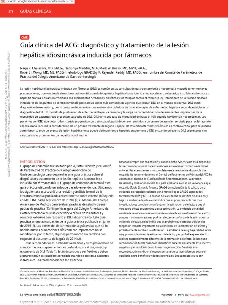 Acg Clinical Guideline Diagnosis and Management.13 (1) .En - Es | PDF | Hepatitis | Medicamentos ...