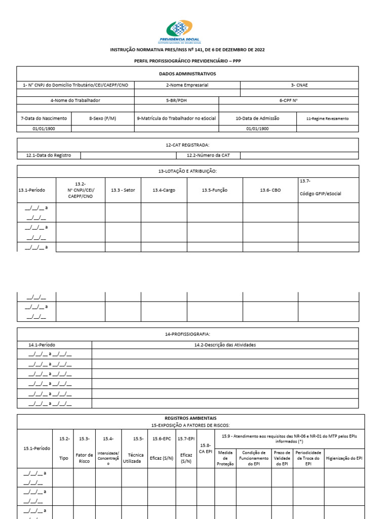 Modelo PPP Word 2023 IN 141 | PDF | Justiça | Crime e Violência