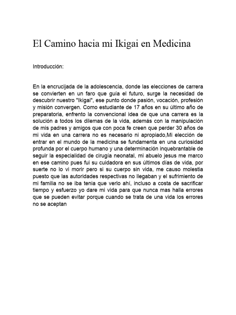 Copia de El Camino Hacia Mi Ikigai en Medicina | PDF | Medicina | Cirugía