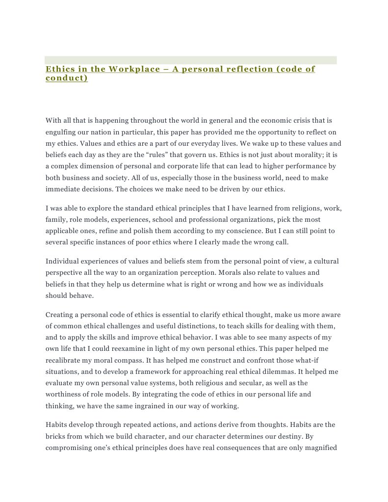 Ethics in The Workplace | Download Free PDF | Nature