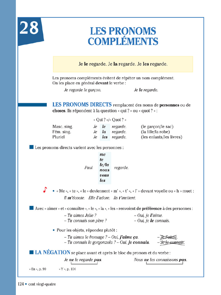 LES PRONOMS COMPLÉMENTS -COD-COI | PDF