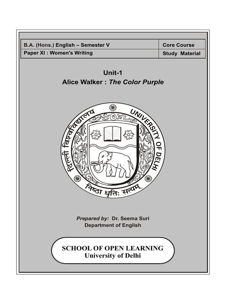 Study Guide for The Color Purple | PDF | Poetry | Classics