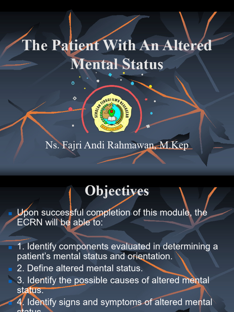 AMS (Altered Mental State) | Download Free PDF | Dementia | Coma