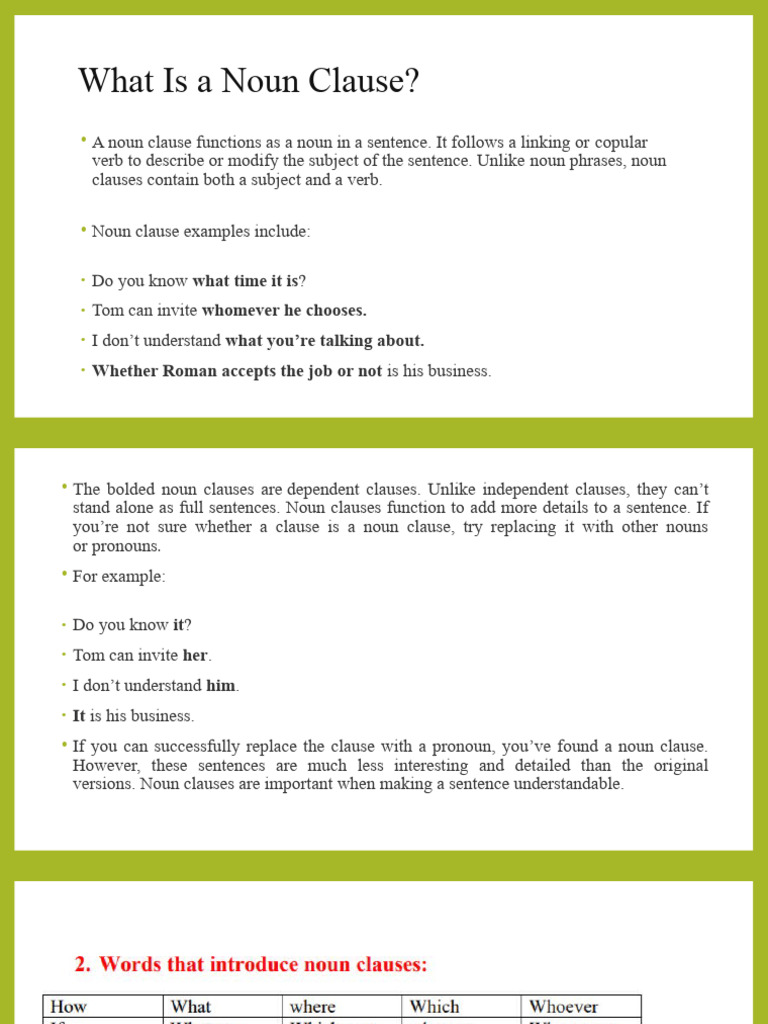 What Is A Noun Clause | PDF | Clause | Subject (Grammar)