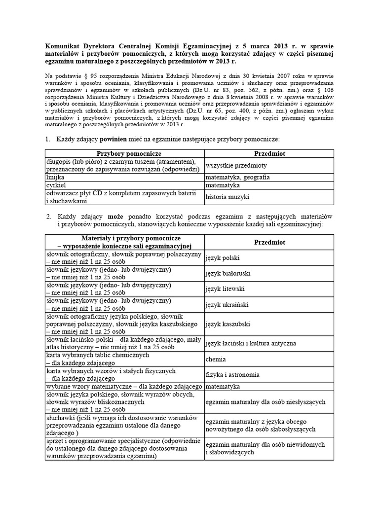 Kom Przyb Egz Mat 1 | PDF