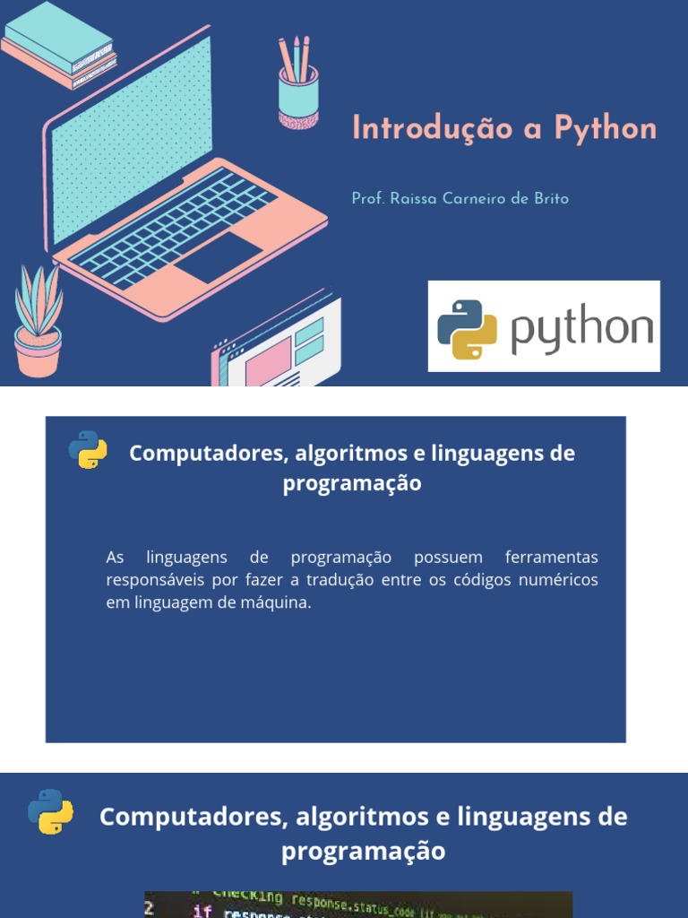 Aula Introdução A Python | PDF | Linguagem de programação | Algoritmos