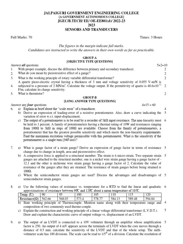 OE-EE 801 (D) - EE - 2022-23 | PDF | Capacitance | Capacitor